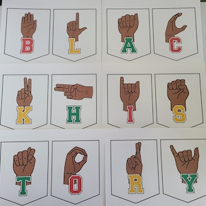 ASL Black History Month Banner | Printable Banner | American Sign ...