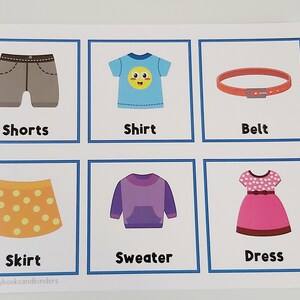 51 CLOTHING PICTURE CARDS | Clothes | Visual Aid Schedule | Choice ...