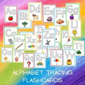 Alphabet Tracing Flashcards, Preschool Flash Cards, ABC Tracing, Write ...