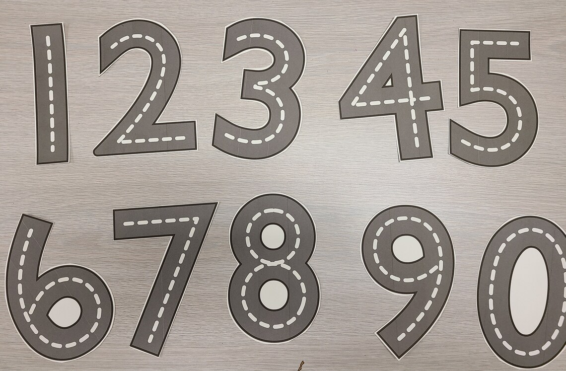 Road Numbers | Number 0-10 | Track Numbers | Construction Numbers ...