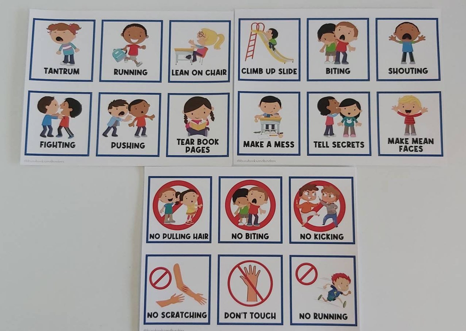 PHYSICAL COPY: 39 Behavior Picture Cards | First Then Visual Aid ...