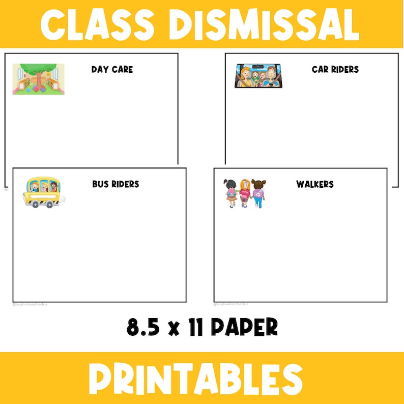 DISMISSAL CHART | Classroom Poster Signs | Decor | Visual | Printable ...