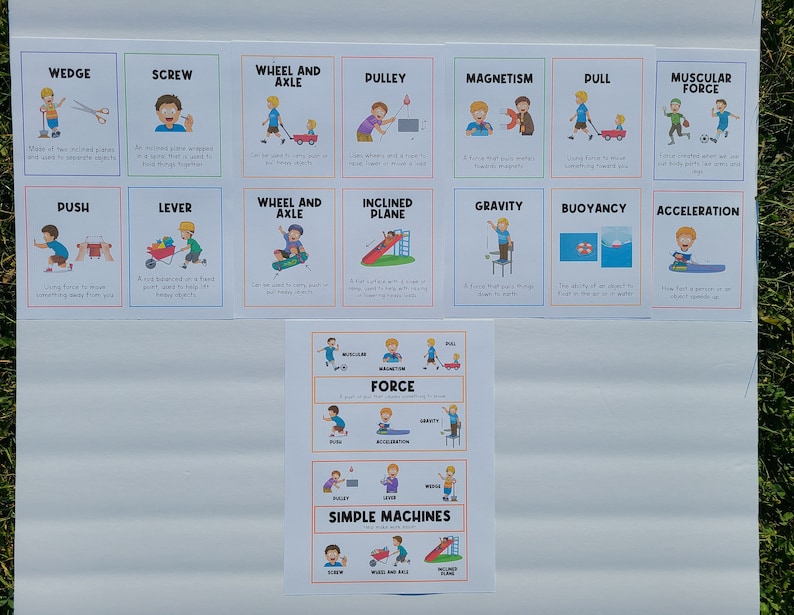 FORCE AND MOTION | Science Posters | Science Unit | Simple Machines ...