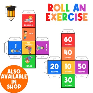 Roll an Exercise Dice Workout Fitness Activities Exercise Activity for ...