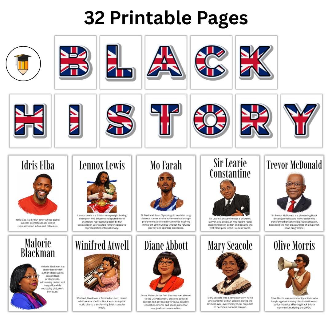 UK Black History Posters | Bulletin Board Display | Black History Decor ...
