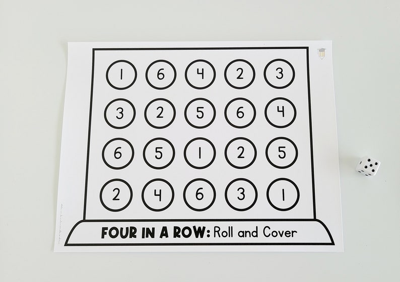 4 IN A ROW | Roll a Number | Dice Game | Preschool | Kindergarten ...