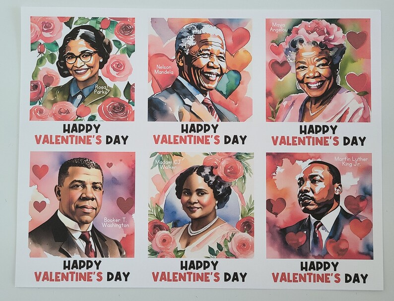 VALENTINE'S DAY CARDS | Black History Printable | Student Gifts | Black ...
