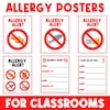 Classroom Forms Allergy Alert Important Teacher Sign Poster Students ...