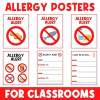 Nut Free Zone Poster Allergy Awareness Sign for Classrooms, Daycares ...