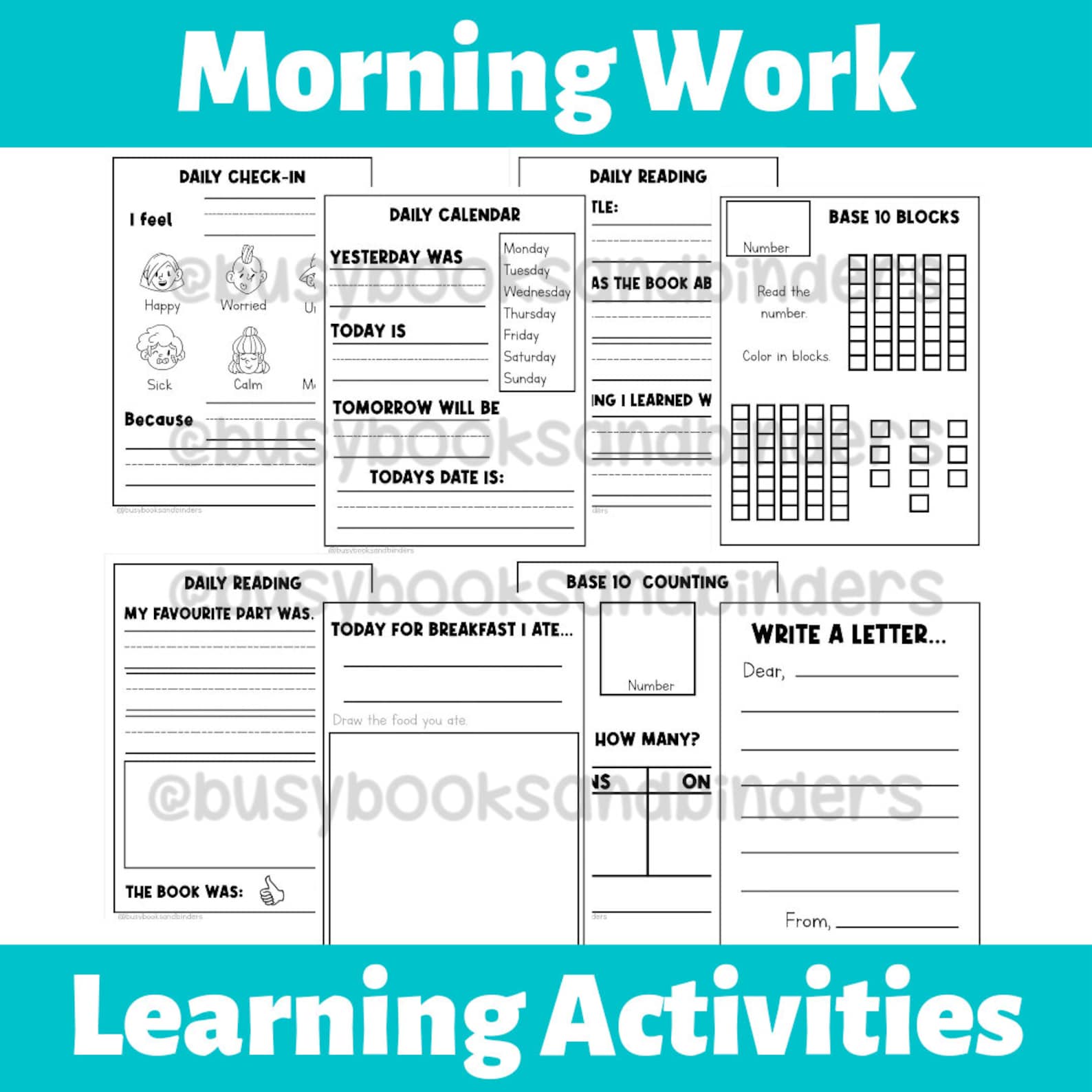 Kindergarten Worksheet Bundle, Homeschool Printables, Preschool ...