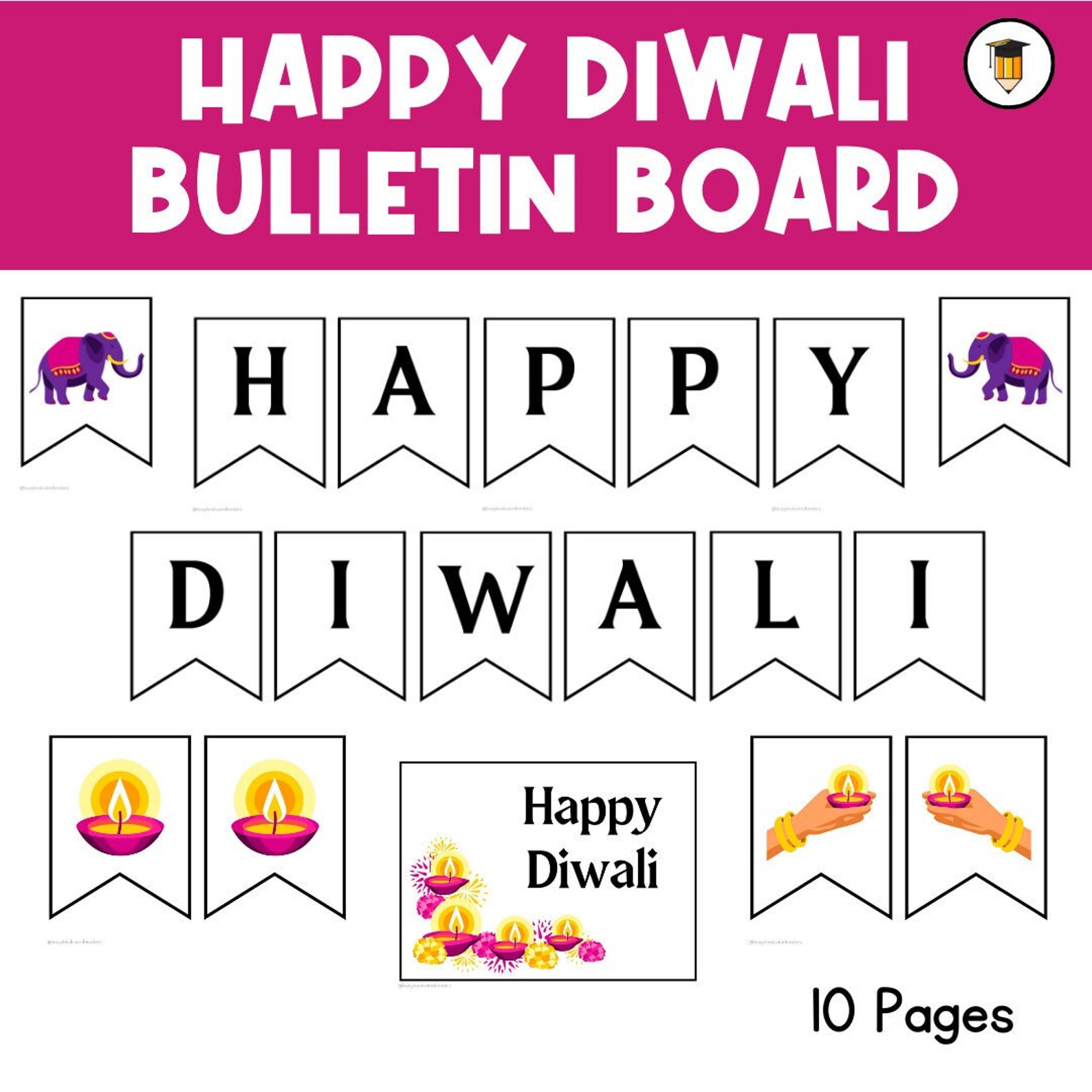 HAPPY DIWALI BANNER | Festival of Lights | Celebration | Party Decor ...