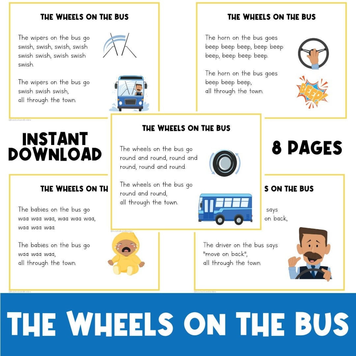 Wheels on the Bus | Toddler and Preschool Activities | File Folder Game ...