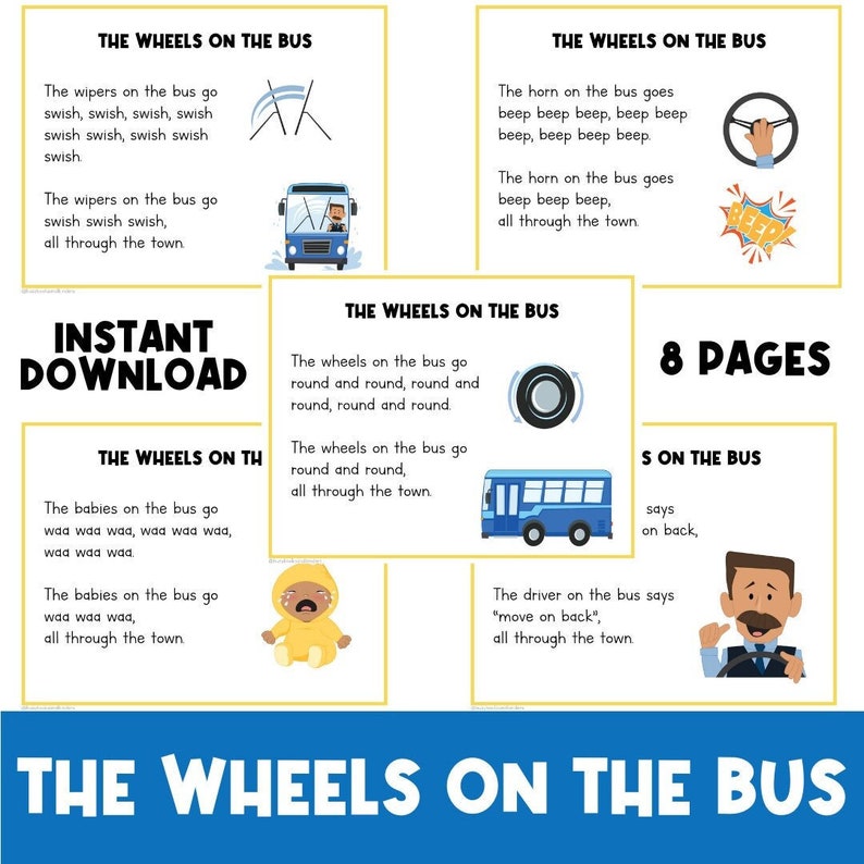 Wheels on the Bus Toddler and Preschool Activities File - Etsy