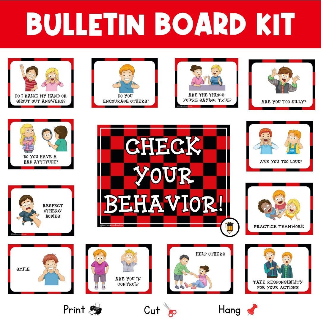 CHECK YOUR BEHAVIOR | Checkers | Checkers Themed | School Bulletin ...