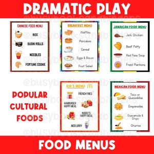 Printable Food Menus | Dramatic Play | Restaurant Menu | Shopping ...