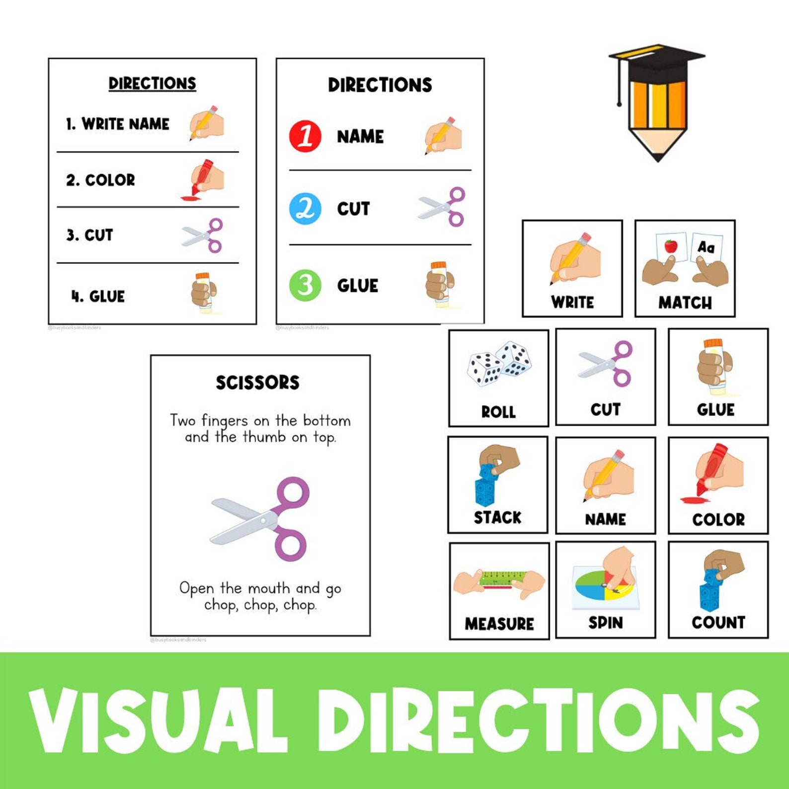 VISUAL DIRECTIONS Classroom Poster Signs Decor Printable - Etsy Australia