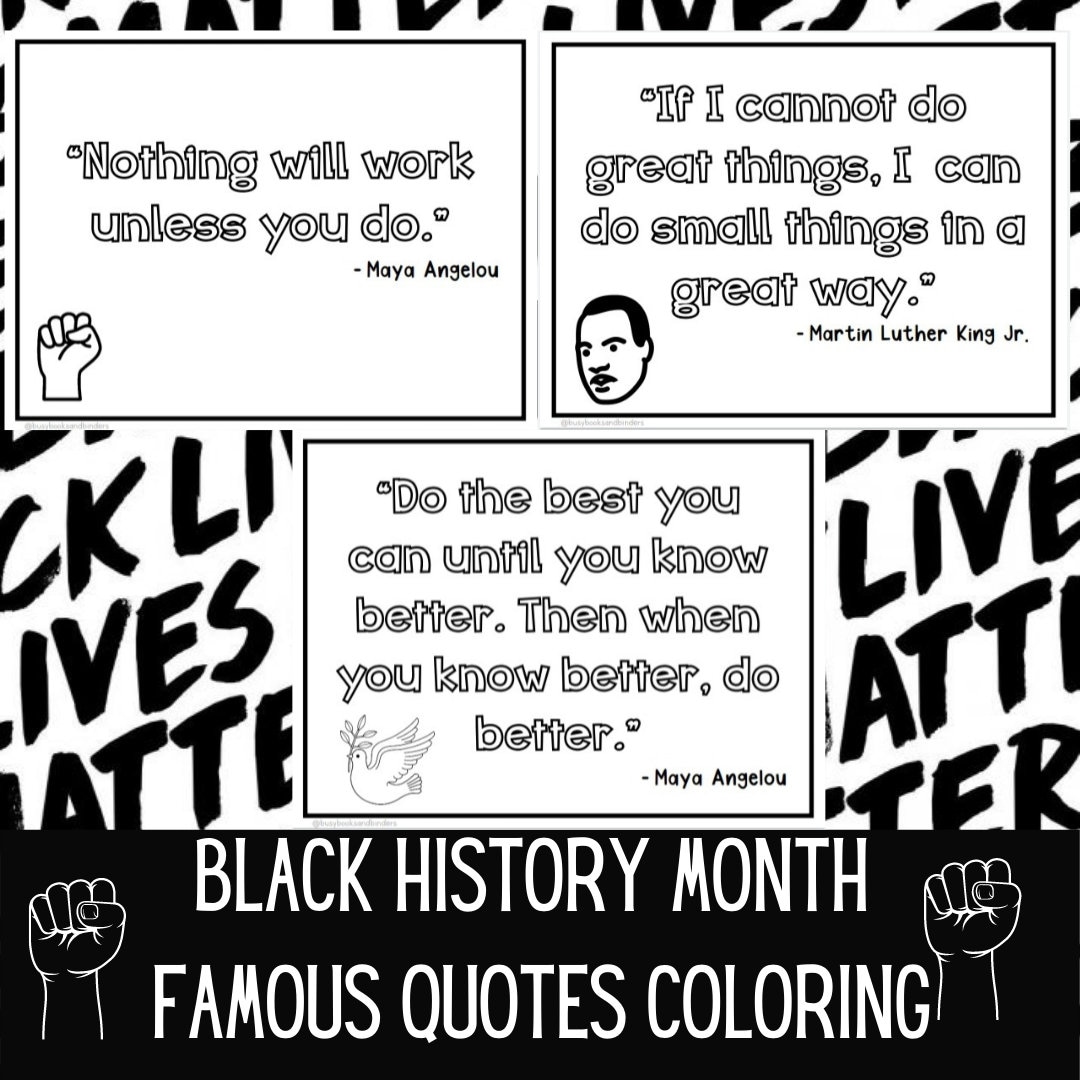 Black History Month | Coloring Page | Famous Quotes | Black Heroes ...