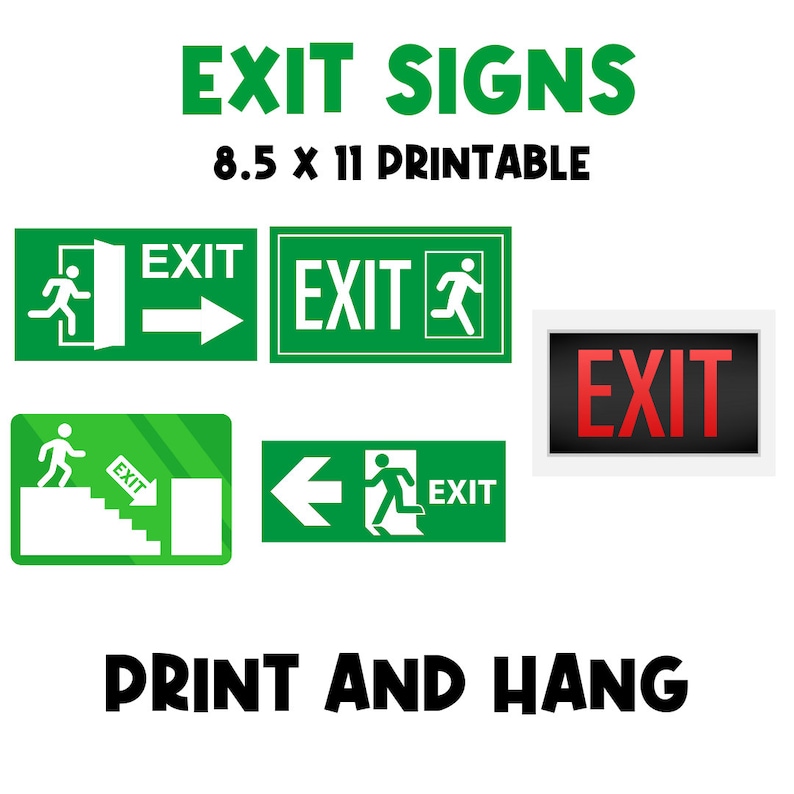 Emergency Exit Fire Safety Sign Classroom Signs Classroom - Etsy