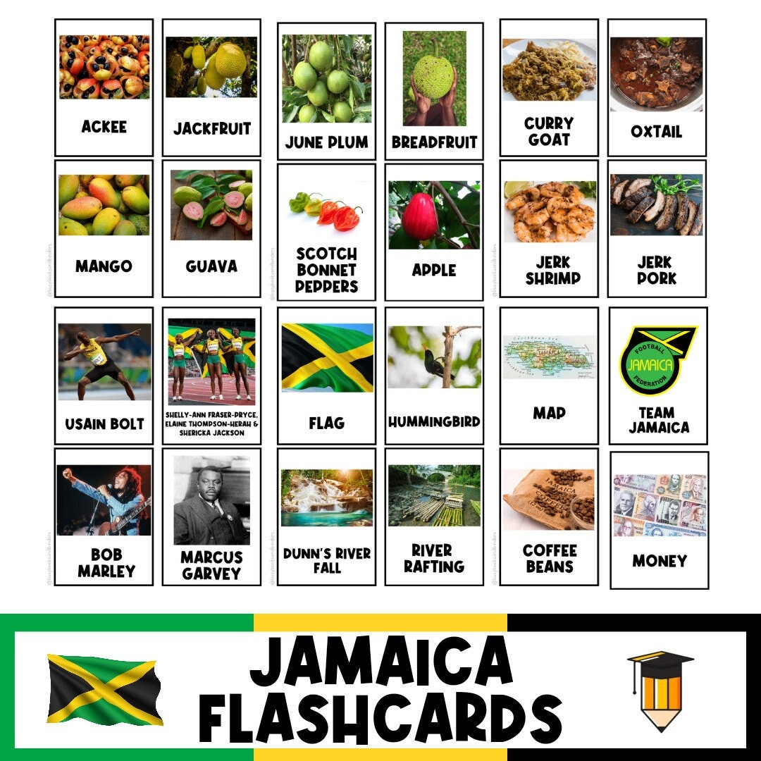JAMAICA FLASHCARDS | Jamaican | Educational | Learning Activity ...