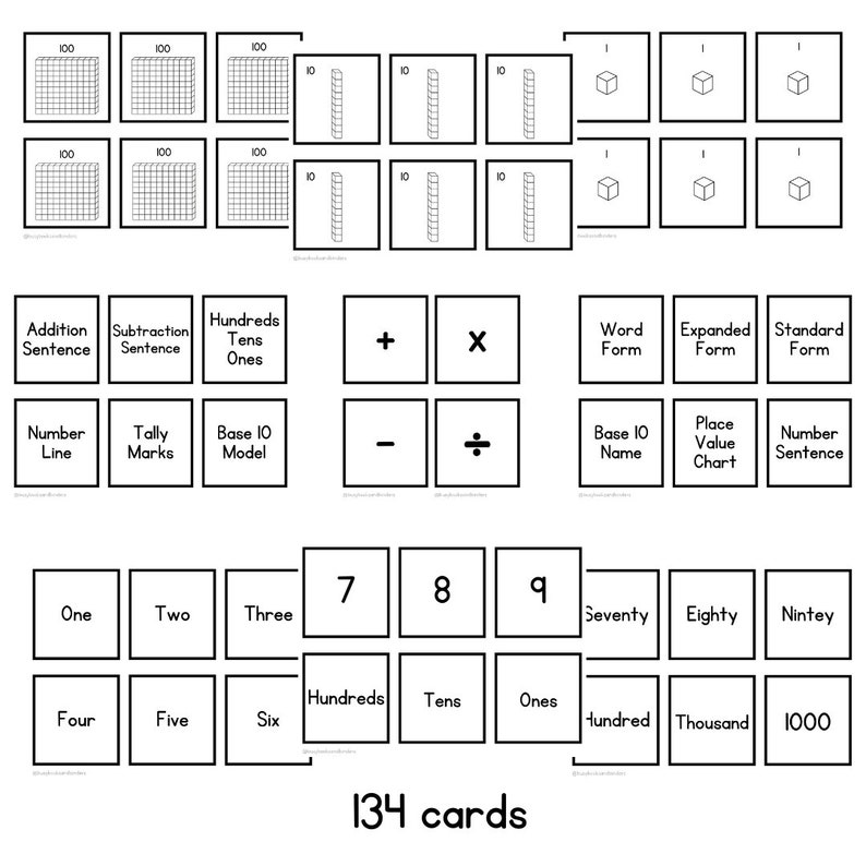 Number Sense | Base 10 Blocks | Picture Cards | Representing Numbers ...