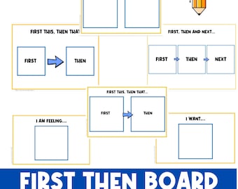 First Next Then Chart Kids Autism Visual ABA Therapy Toddler Smooth ...