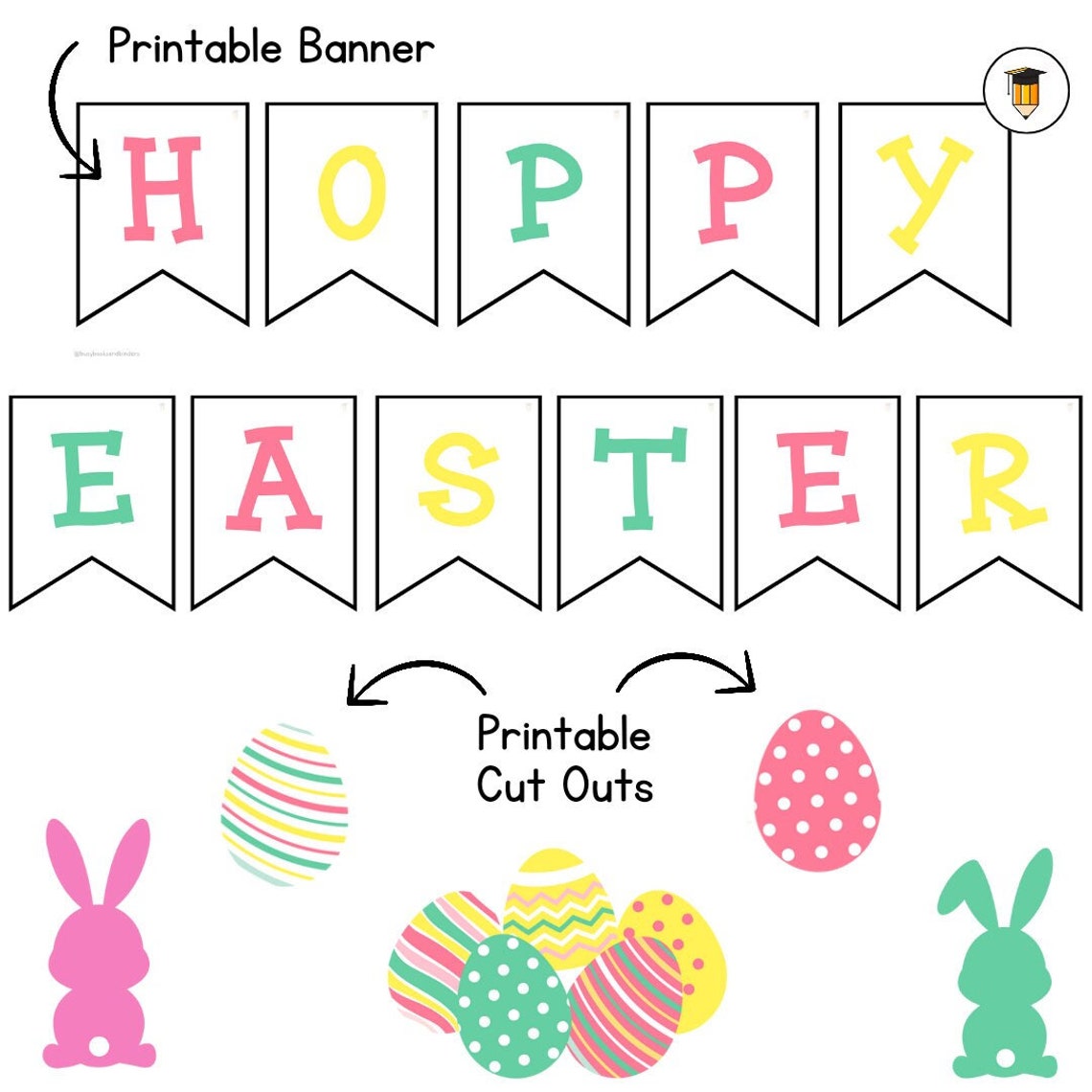 HOPPY EASTER Bulletin Board | Spring Theme | Happy Easter | Display ...
