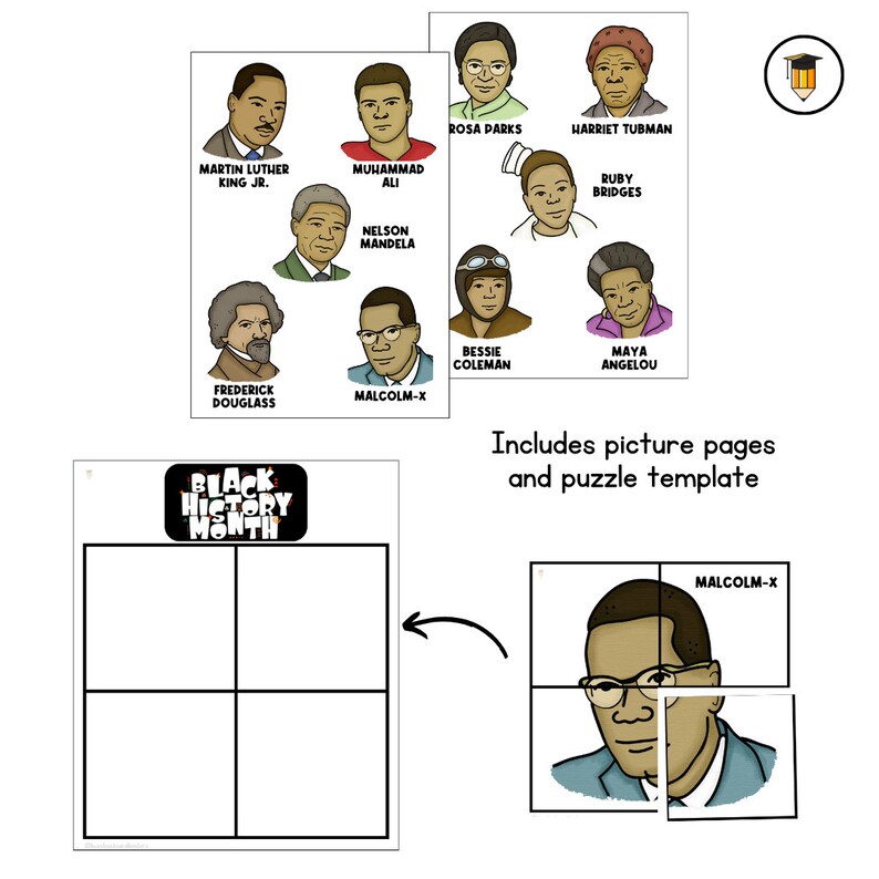 Black History Month Puzzles | Bulletin Board Display | Black History ...