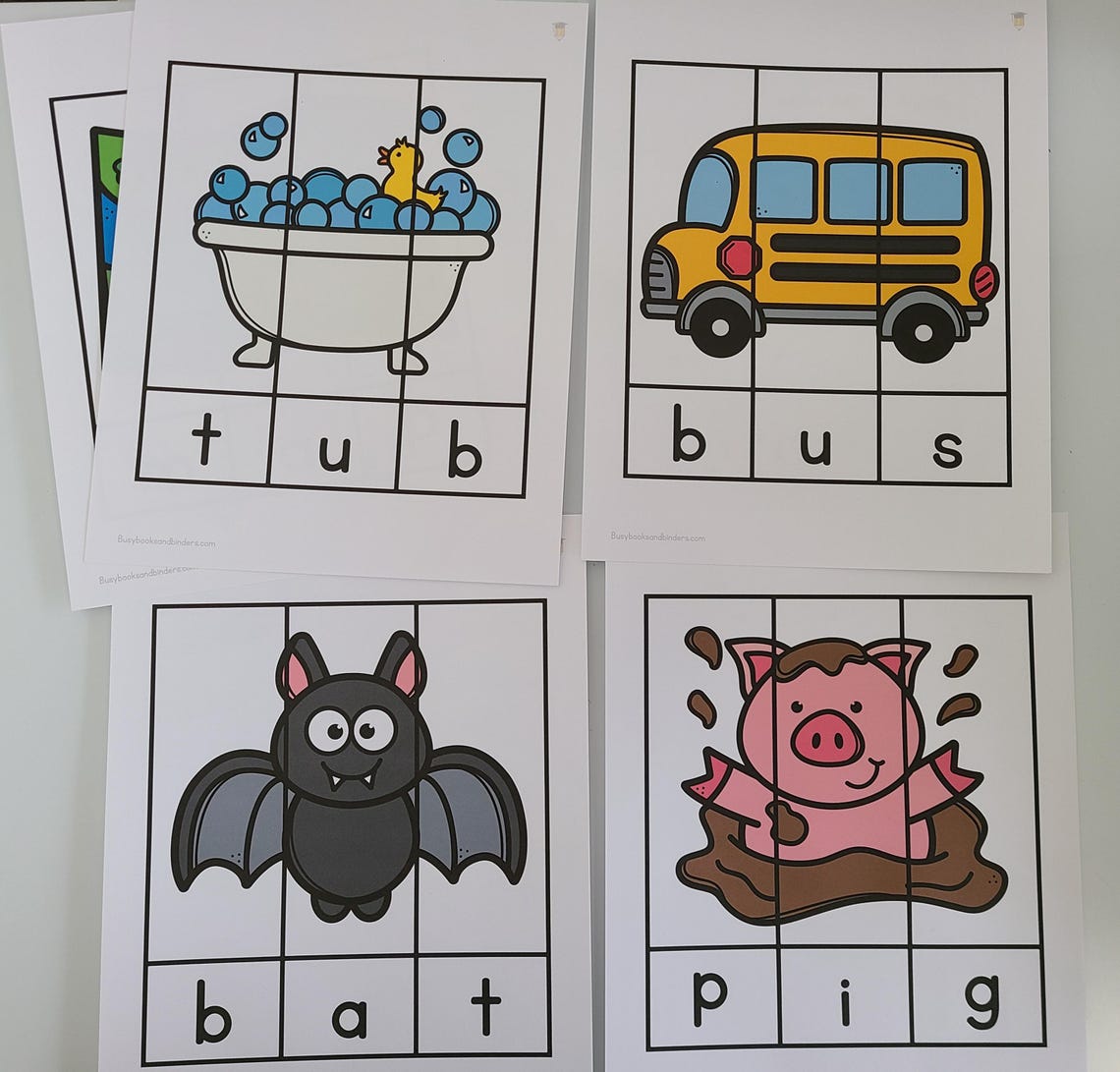 CVC Sight Word Puzzles | Printable Kindergarten Puzzles | Preschool ...
