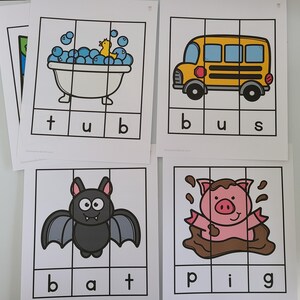 CVC Sight Word Puzzles | Printable Kindergarten Puzzles | Preschool ...
