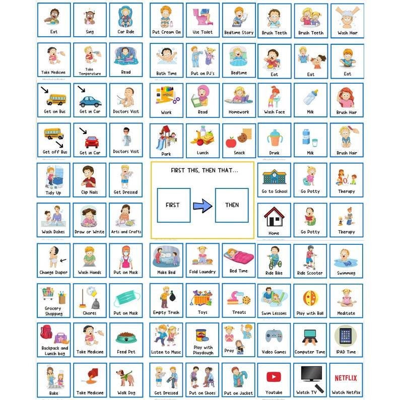 7 BOARDS + 336 CARDS | First Then Board | Visual Aid | Visual Schedule ...