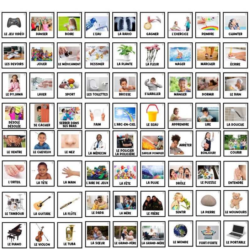 250 FRENCH Picture Cards First Then Board Visual Aid - Etsy
