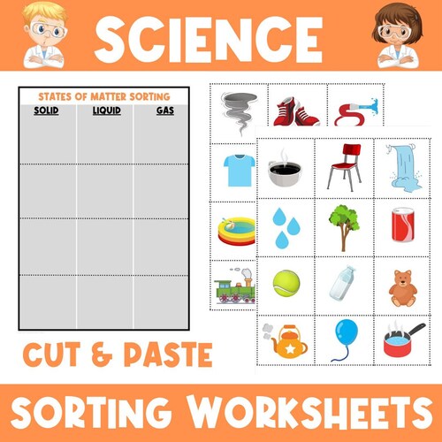 States of Matter Sorting Cards & Control Chart Science - Etsy