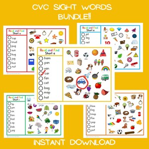 CVC Sight Word Bundle | CVC Sight Words | Literacy Centers | Busy Book ...