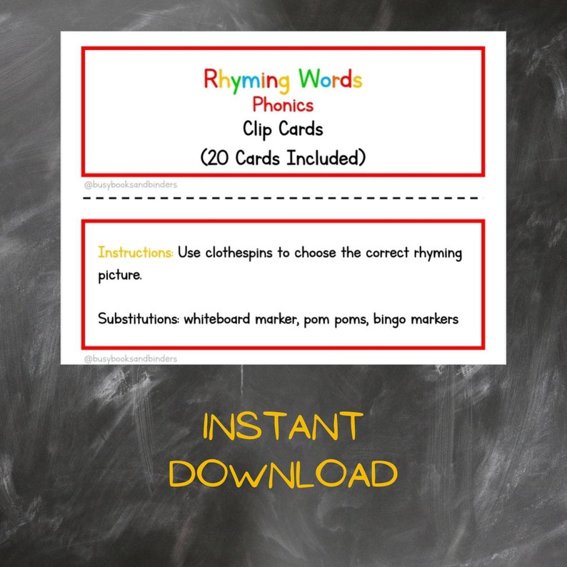 Rhyming Words Matching, Phonics, Preschool Activities, Busy Books, Home ...