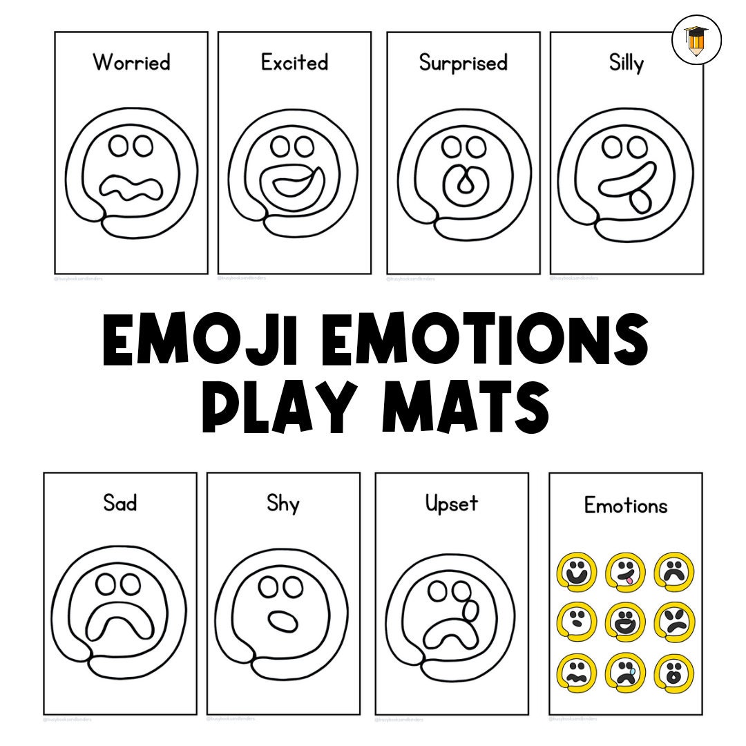 Emoji Emotions Playdough Mats | Play Dough | Toddler Activity ...