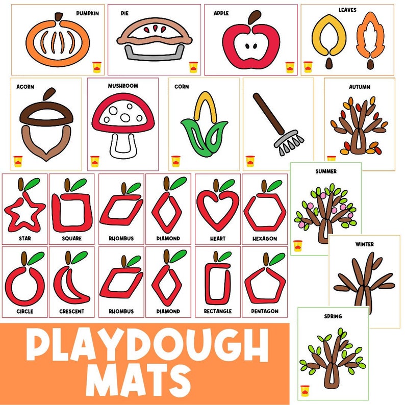 AUTUMN PLAYDOUGH MATS Play Dough Toddler Activity - Etsy