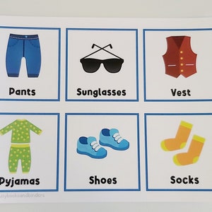 51 CLOTHING PICTURE CARDS | Clothes | Visual Aid Schedule | Choice ...