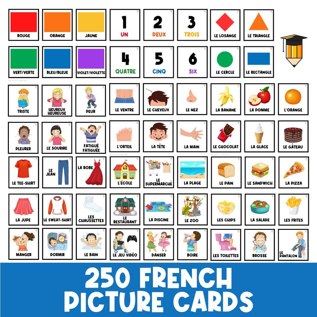 250 FRENCH | Picture Cards | First Then Board | Visual Aid | Schedule ...