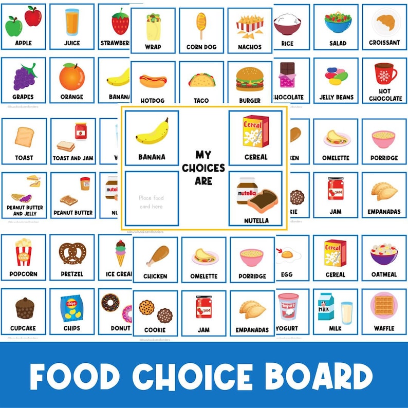 48 FOOD PECS Food Choice Boards Food PECS Visual Aid | Etsy
