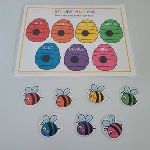 COLOR MATCHING | Sorting Activities | Bees | Learn Colours | Preschool ...
