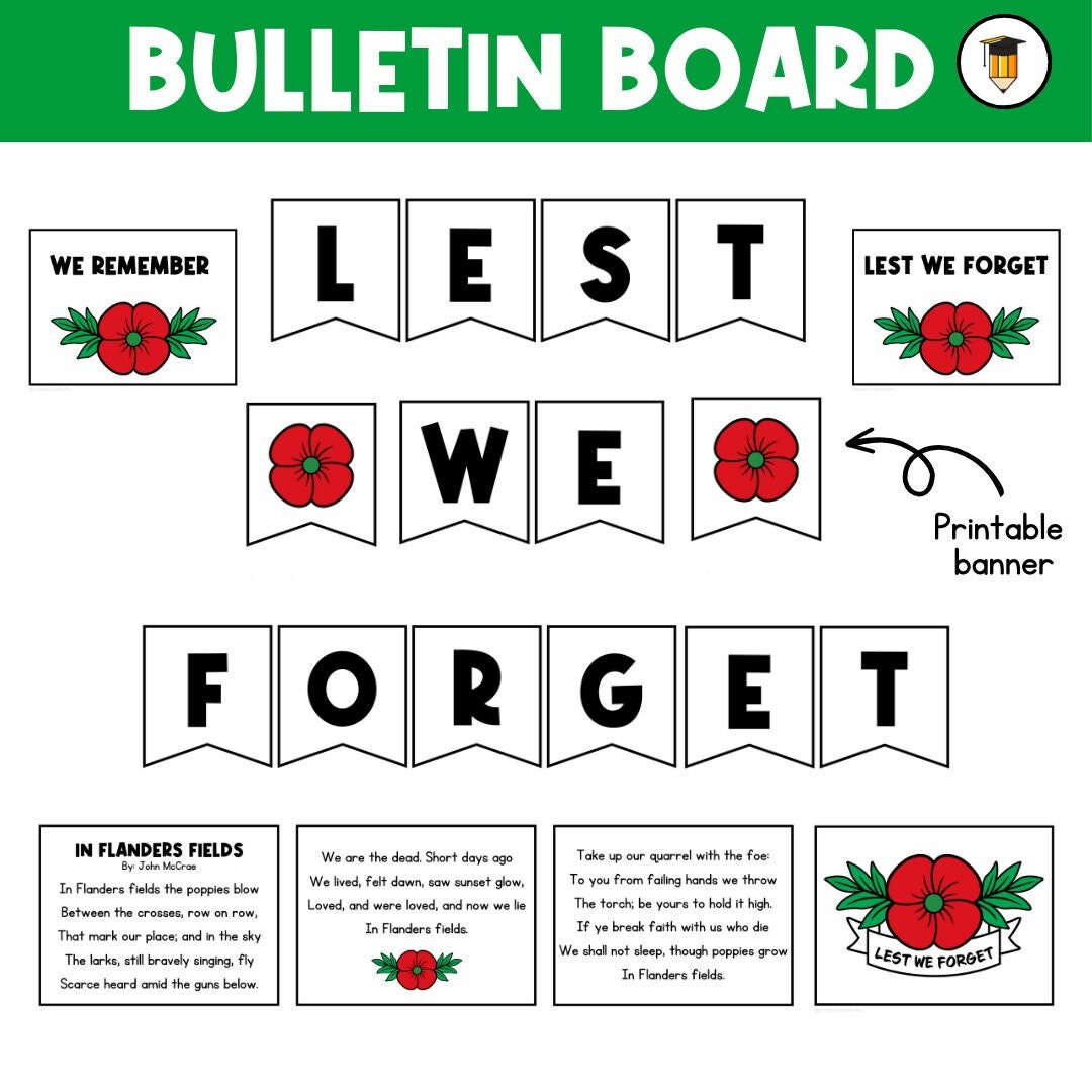 REMEMBRANCE DAY Bulletin Board Veterans Day Classroom - Etsy