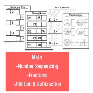 Kindergarten Worksheet Bundle, Homeschool Printables, Preschool ...