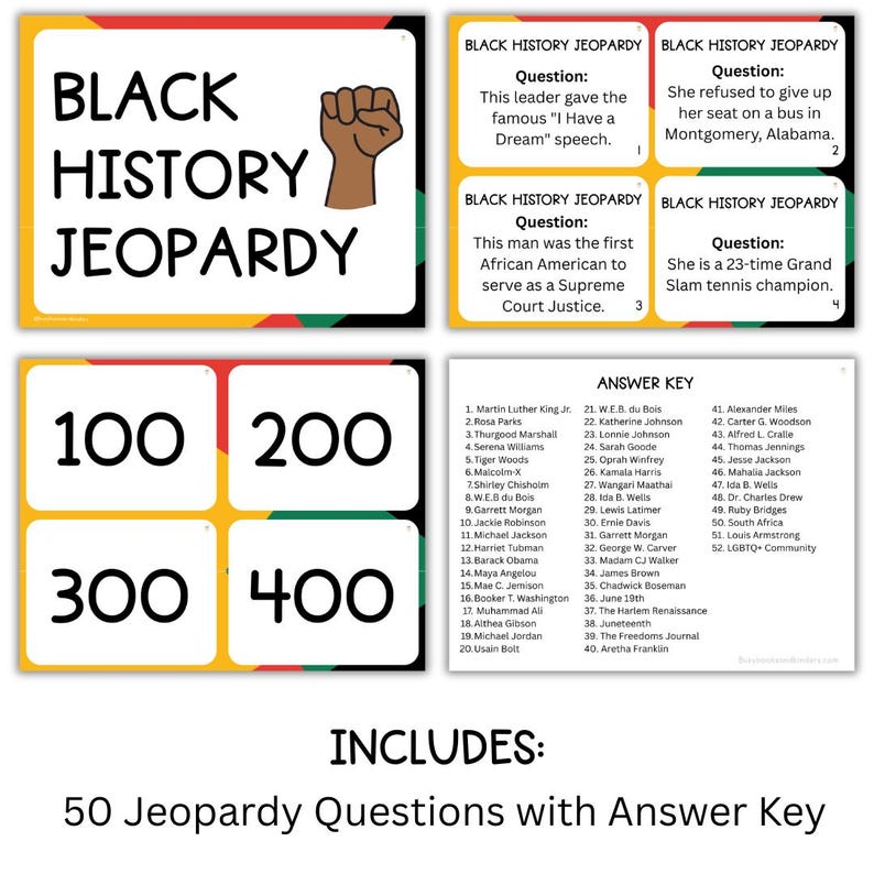 50 Black History Month Quiz | Bulletin Board Display | Black History ...
