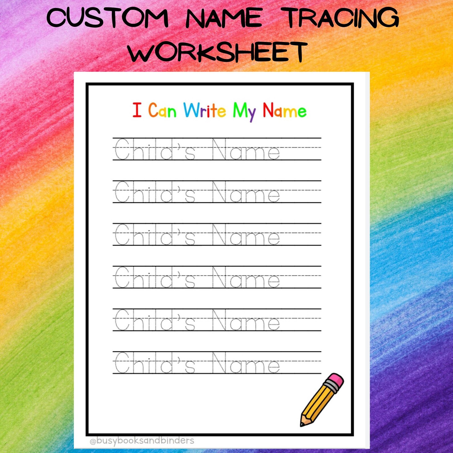 Custom Personalized Name Tracing Worksheet Printable Name | Etsy Canada