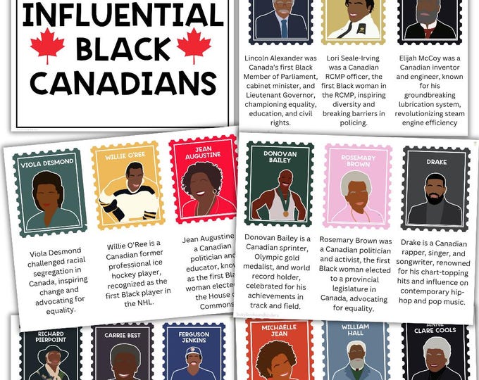 Black History Month Canada Notable Canadians Printable Posters Famous ...