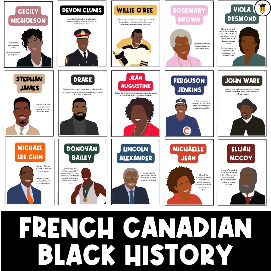 FRENCH CANADIAN Black History Posters | Bulletin Board Display | Black ...