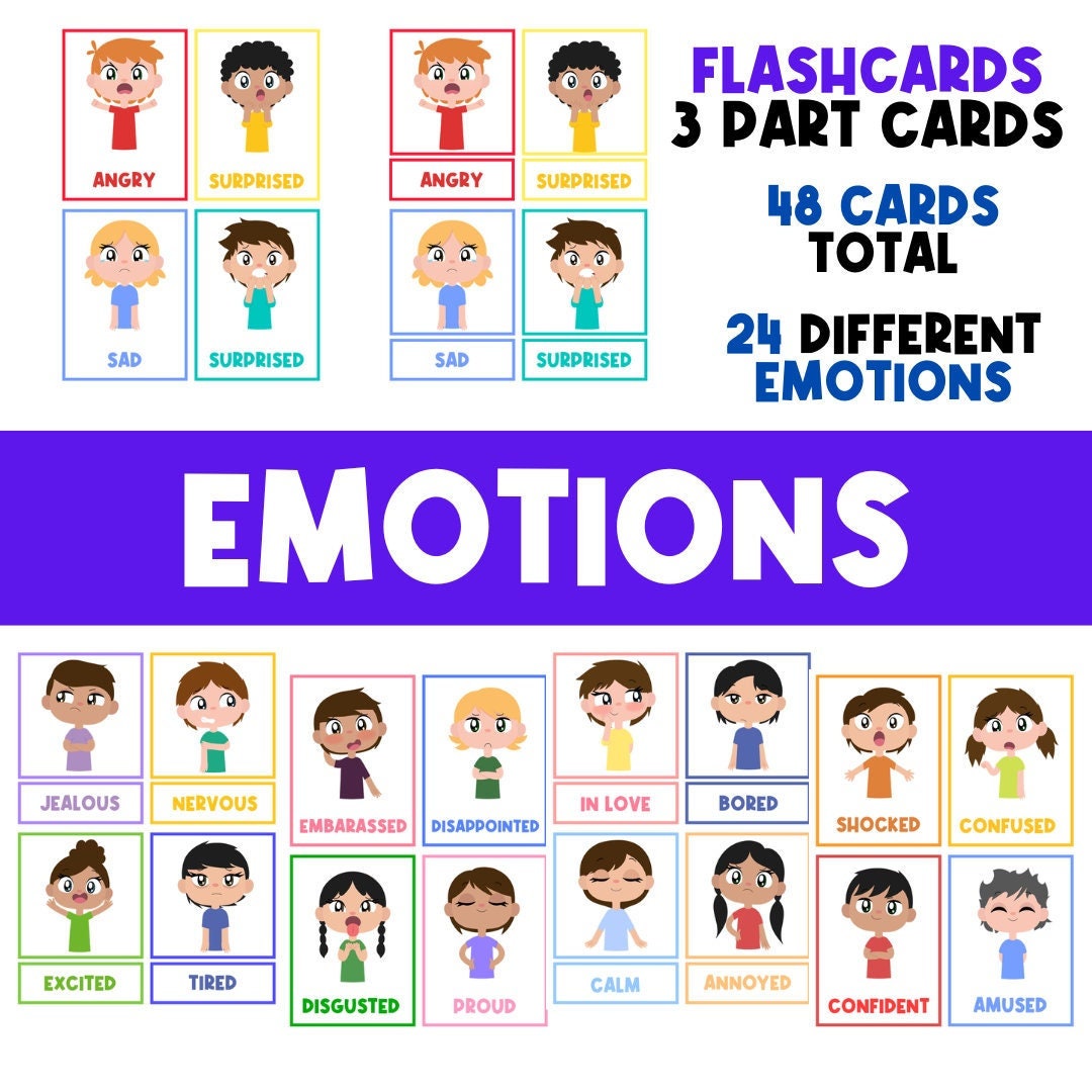 Emotions | Montessori Cards | Flash Cards | Nomenclature Cards ...