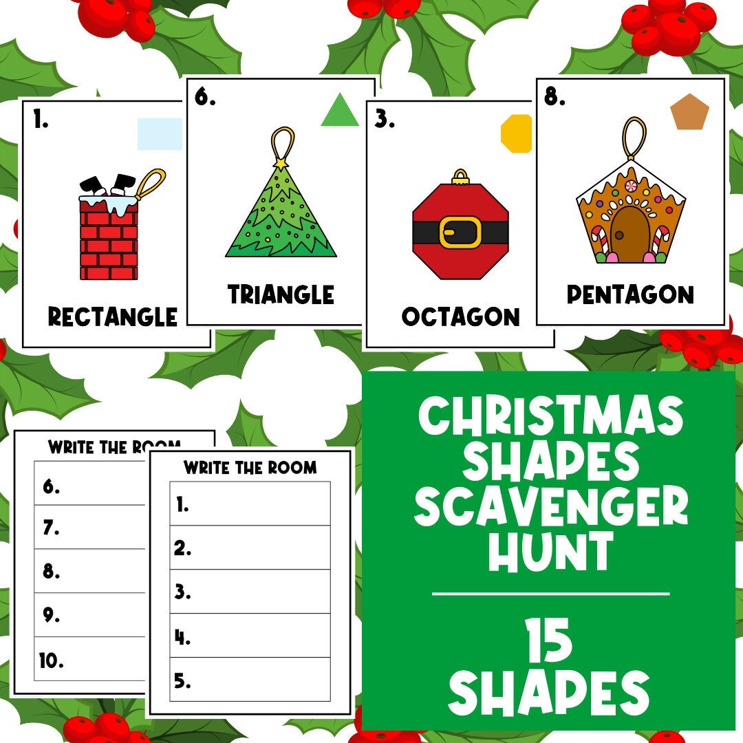 X-MAS SHAPES HUNT | Christmas Busy Book | Homeschool Printables ...