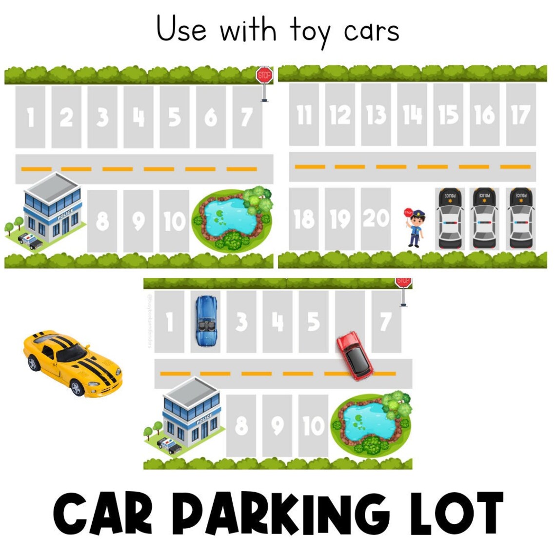 Car Number Matching Counting Numbers 1 to 20 Preschool - Etsy