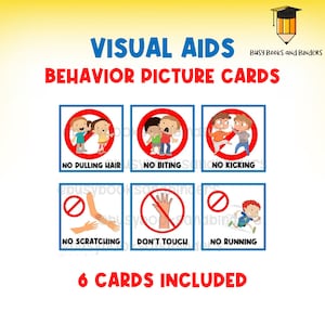 PHYSICAL COPY: 39 Behavior Picture Cards | First Then Visual Aid ...